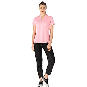 YSENTO Women's Polo Shirts Short Sleeve Quick Dry Moisture Wicking V Neck Golf Shirts Light PurpleL