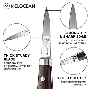 Oyster Shucking Knife and Gloves Set - Premium Oyster Knife and Oyster Shucking Glove Kit - Professional Oyster Shucker Clam Knife Oyster Opener Tool in Lovely Box - Bonus Ebook and Brochure Included