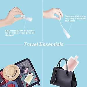 NUTAKI 15pack Portable Travel Fluid Makeup Packing Bag with Labels Refillable Travel Pouches-Sub Bags for Travel Tsa Approved Leakproof Toiletries Containers