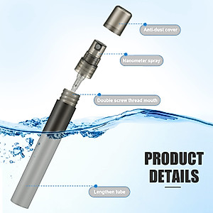 Remerry 10 ml Perfume Spray Bottles Plastic Travel Refillable Mini Bottles for Women Small Fine Mist Spray Bottles Portable Frosted Perfume Bottles Empty Atomizer for Essential Oil(50 Pcs)