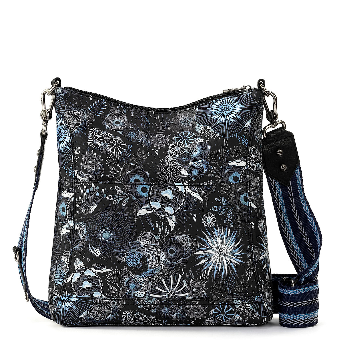 The Sak Lucia Crossbody in Eco Twill, Convertible Purse with Adjustable Strap, Midnight Seascape