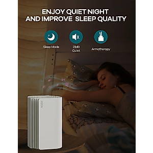 Welov Air Purifiers for Bedroom: H13 True HEPA Air Purifiers for Pets Allergies Asthma,Mini Portable H13 HEPA Air Purifiers with Aromatherapy,Air Cleaner for Nursery Removal to 0.1 Microns