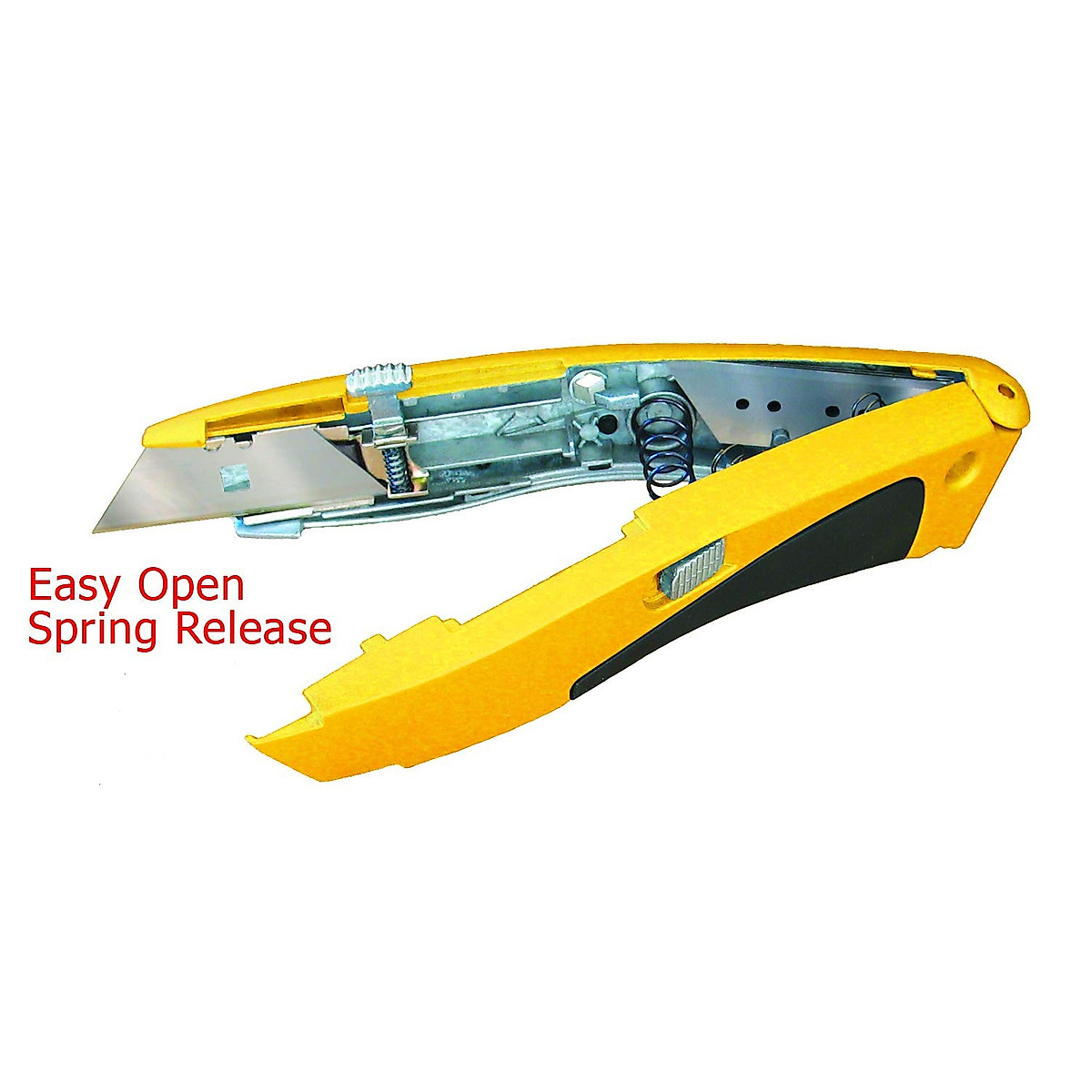 IVY Classic 11151 Hinge-Loc Retractable Utility Knife with 4 Blades, 1/Card, yellow