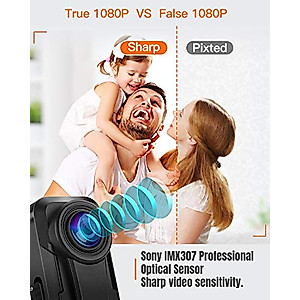 BOBLOV W1 Hidden Camera, True 1080P Small Body Camera, Personal Pocket Video Camera with Audio Loop Recording Time Stamps External Memory Up to 128GTwo Clips and Easy to Operation (32GB)
