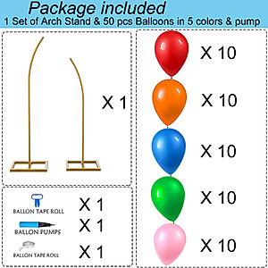 Metal Wedding Backdrop Stand | 6.8Ft & 8Ft Curved Top Wedding Arch Frame | Set of 2 Balloon Flower Backdrop Stands for Ceremony Birthday Baby Shower Anniversary Background Decoration