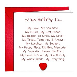 iMakemvel Special Birthday Card for Him Her, Happy Birthday Card for Lover, Happy Birthday to My Everything, With Envelope