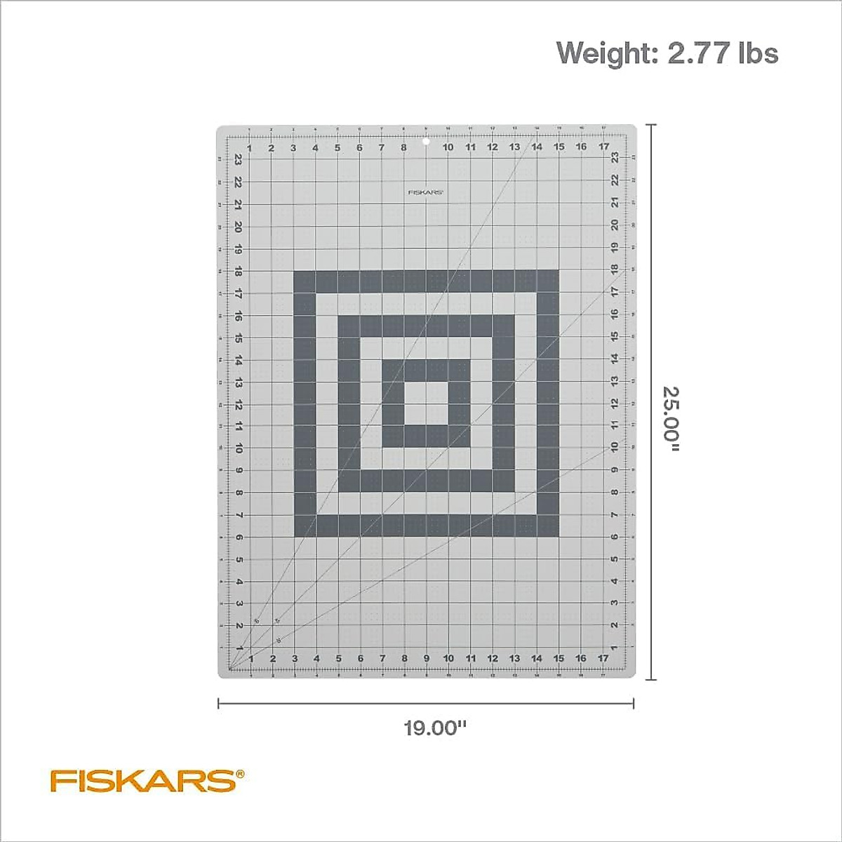 Fiskars 12-83717097J Self Healing Rotary Cutting Mat, 18x24, Gray
