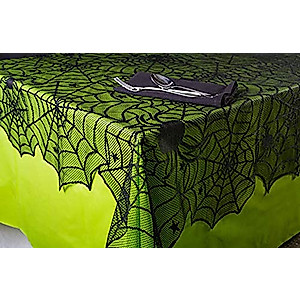 LOOGOOL Halloween Black Spider Web Fabric by The Yard for Halloween Party Decoration DIY Craft, Black 39 x 59 Inch