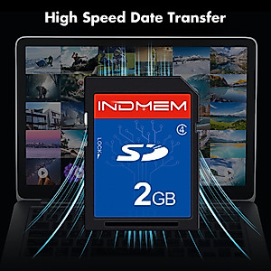 INDMEM SD Card 2GB Class 4 Flash Memory Card 2G SLC Stanard Secure Digital Cards (1PC)