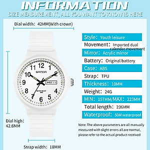 Women's Watch Waterproof Ladies Watches Sport Wrist Watch Nurse Analog Simple Minimalist Casual Watch Dress Wristwatch with Day Date White Black Pink Gold Green Purple