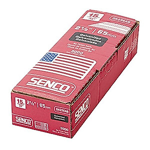 Senco DA25EAB Angled Finish Nail, 15ga, 2-1/2 In, PK3000