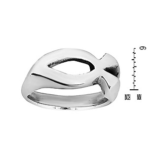 AeraVida Gorgeous Christian Fish Religion Promise .925 Silver Ring (10)