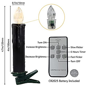 Gedengni Black Taper Candles with Remote Battery Operated Taper Candlesticks for Halloween Party Christmas Decoration