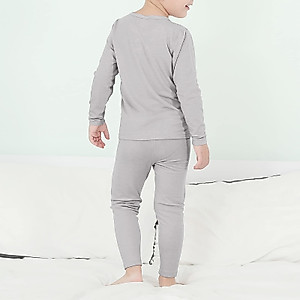 Boy's Thermal Underwear Warm Baby Long Johns Sets Toddler Winter Clothers Ski Thermal Underwears Light Grey (90) /2T