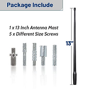 Anina 13 Inch Radio Antenna Mast for 2000-2022 GMC Sierra Canyon Yukon Chevy Silverado Tahoe Colorado Car Truck Replacement Antenna for AM FM Reception Car Washproof