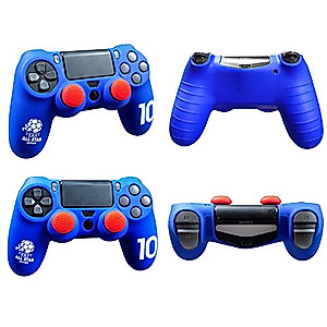 Subsonic Playstation 4 Customization Kit/Silicone Controller Cover PS4/PS4 Slim/PS4 Pro with Grips for Joysticks/Soccer Edition 2018 Blue France and Japan