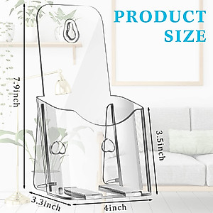 Yookeer 20 Pieces Acrylic Brochure Holder Stand 4 x 7.9 Inches Rack Card Holder Stand Clear Literature Holder Plastic Flyer Display Stand Trifold Brochure Holder for Vendors, Brochure, Pamphlet