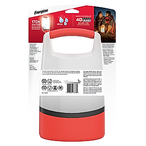 Energizer Vision LED Camping Lantern, Bright Battery Powered Lantern, Water Resistant Emergency Light, Pack of 1, Red