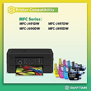 S SMARTOMNI Compatible Ink Cartridge Replacement for Brother LC3013 Ink Cartridge Color 8-Pack (2K2C2M2Y) Set for Brother mfc-j491dw mfc-j497dw mfc-j690dw mfc-j895dw Printer Black Cyan Magenta Yellow