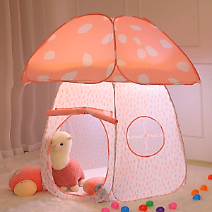 Play Tent for Kids Pop Up Tent Indoor Outdoor Boys and Girls Playhouse with Exquisite Design for Imaginative Mushroom Tent by CRAWLBO Patented(Pink/Large)