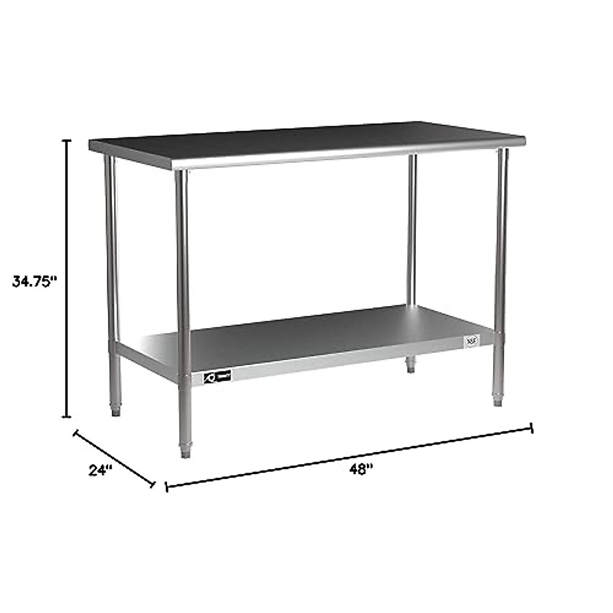 TRINITY EcoStorage NSF, 48-Inch Stainless Steel Utility Table,