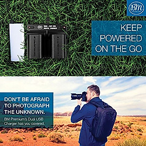 BM 2-Pack of LP-E6N Batteries and Dual Battery Charger for Canon EOS R, EOS R5, EOS 90D, EOS 60D, EOS 70D, EOS 80D, EOS 5D II, 5D III, 5D IV, EOS 6D, EOS 6D II, EOS 7D, EOS 7D II, XC10, XC15 Cameras