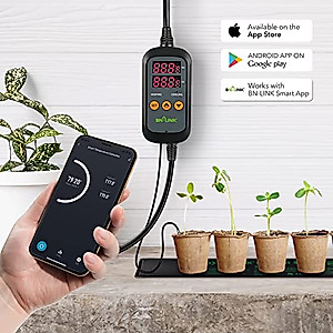 BN-LINK 8" X 12" Reptile Heating Mat & Smart WiFi Digital Temperature Controller Heating Cooling Compatible with Alexa and Google Home for Reptiles Aquarium