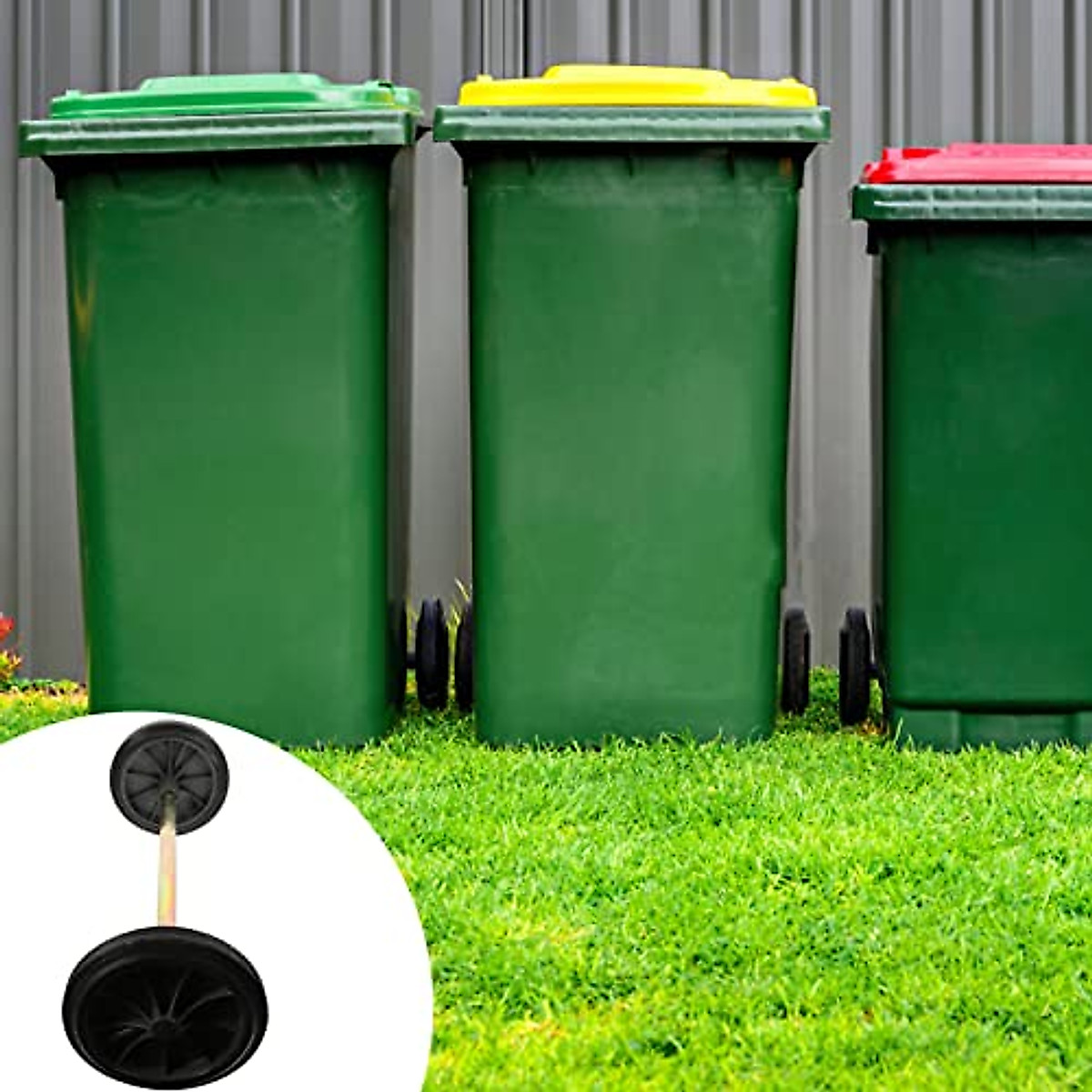 HANABASS Trash Can Replacement Wheel: Garbage Bin Wheel Wastebasket Pulley Wheel Replacement Parts Black