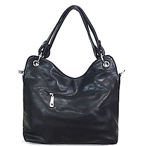 Zzfab V Gem Rhinestone Bling Hobo Bag Black