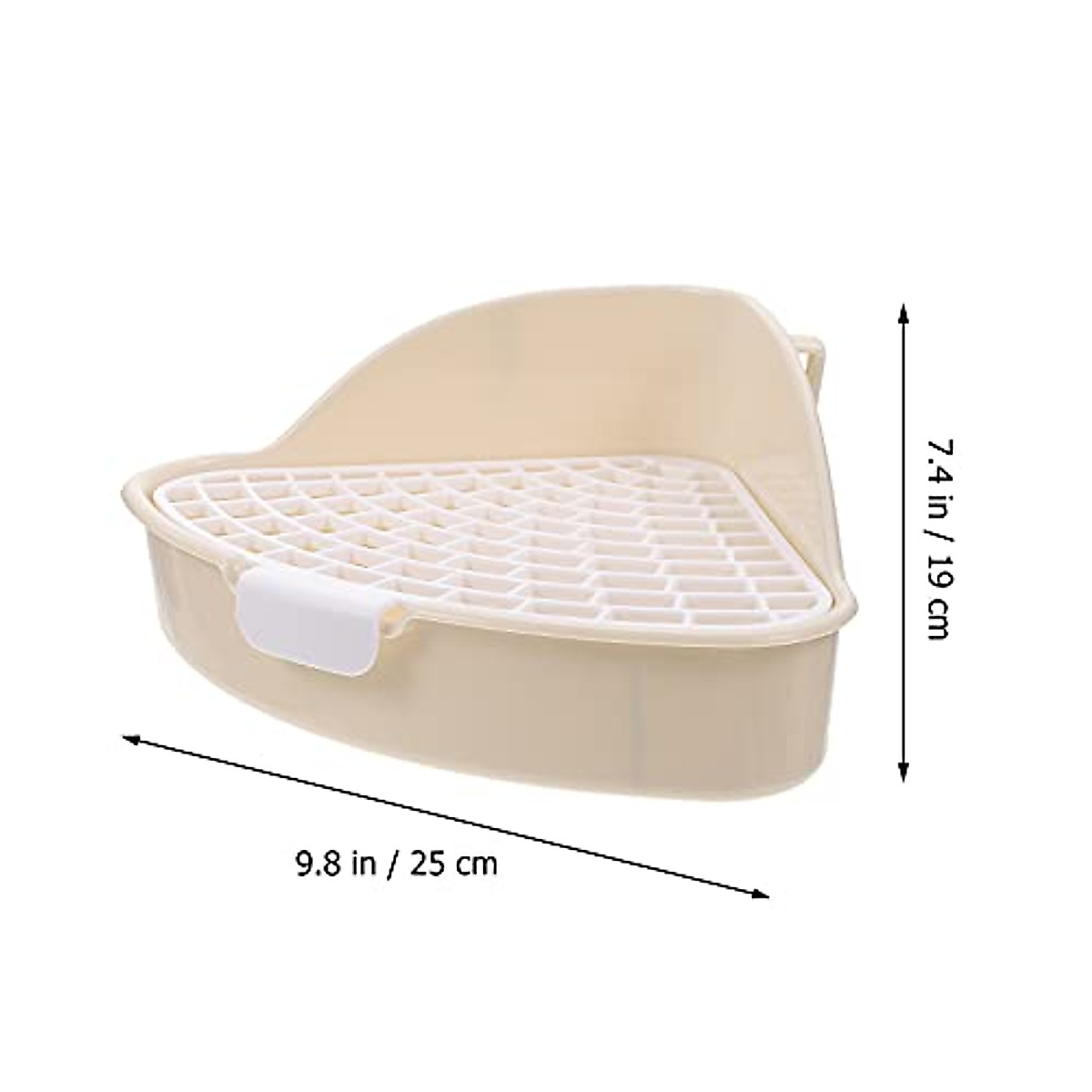 STOBOK Rabbit Litter Box Bunny Litter Box Pet Toilet Triangle Potty Trainer Corner Guinea Pig Litter Bedding Box Dustpan Broom for Chinchilla Ferret Drawf Hamster (White) Hamster Bedding