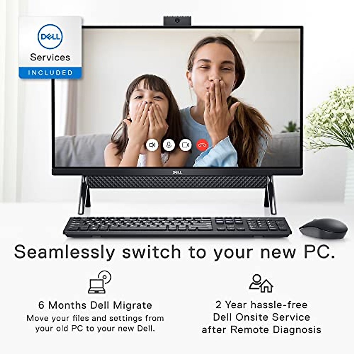 Dell Inspiron 7700 27-inch All in One Desktop Computer - FHD (1920 x 1080) Display, Pop-Up Webcam, Intel Core i7-1165G7, 12GB DDR4 RAM, 1TB HDD, Intel Iris Xe Graphics, Windows 11 Pro - Black