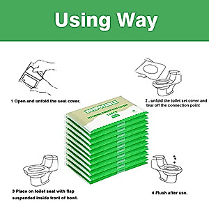 FYY 100 Pack Toilet Seat Covers Paper Flushable,Travel Disposable Flushable Paper Toilet Seat Covers for Adults and Kids Potty Training in Public Restrooms,Airplane,Camping(L,56x42cm,22x16.5 inch)
