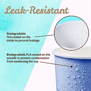 MATICAN Paper Ice Cream Cups with Lids, 40-Pack 11-Oz Soup Cups with Lids, Disposable Ice Cream Containers, 11-Ounce, 5 Pastel