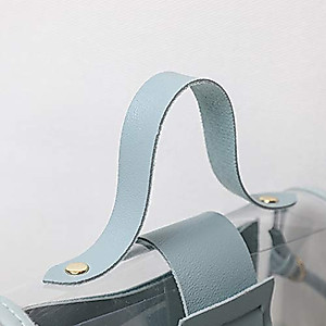 Womens PVC Mini Handbags Clear Cluth Purse Tote Bag Messenger Shoulder (Red)