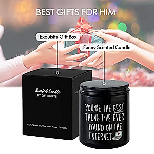 Gifts for Men, Funny Anniversary Romantic Gift for Him Boyfriend Husband, Valentine's Day Gifts, Christmas Gifts, Birthday Gifts for Men Him BFF Friend, Best Online Dating Present, Scented Candle
