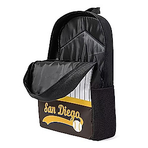 San Diego Custom Backpack High Capacity,Laptop Bag Travel Bag,Add Personalized Name And Number，Gifts For Baseball Fans