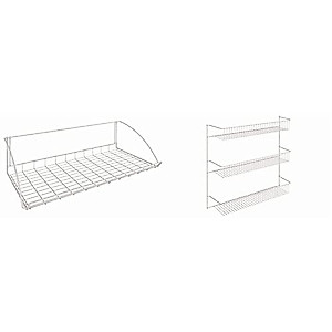 ClosetMaid 8279 24-Inch Wide Laundry Utility Hanger Shelf , White & 3-Tier Hanging Wall Mounted Metal Rack for Spices, Shelf Storage, Pantry Organization, Laundry, Kitchen, Bathroom, White, 8022