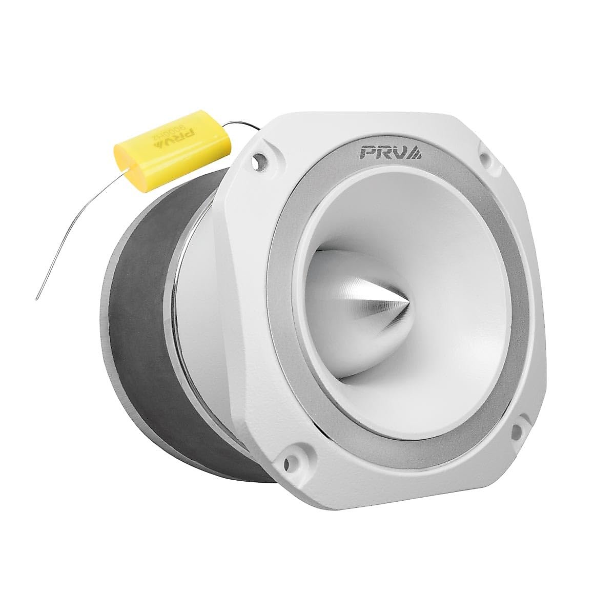 PRV AUDIO TW700Ti White 4 Inch Titanium Bullet Tweeter TW700Ti White 240 Watts, 8 Ohm Super Tweeter, Built-in Capacitor Pro Audio High Frequency Driver (Single)