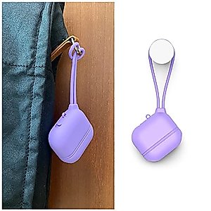 AirPods 3rd Generation case Waterproof and Anti-Lost case with Silicone Lanyard. Wireless Charging, LED Light Visible (Purple)