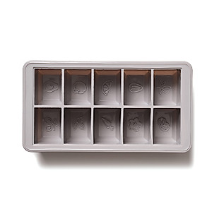 LĒVO Herb Block Tray - Silicone Freezer Tray with Lid - Herb Saver for Homemade Infusions - Silicone Freezer Mold for LĒVO Infusions - Food Grade Silicone, BPA Free - Grey
