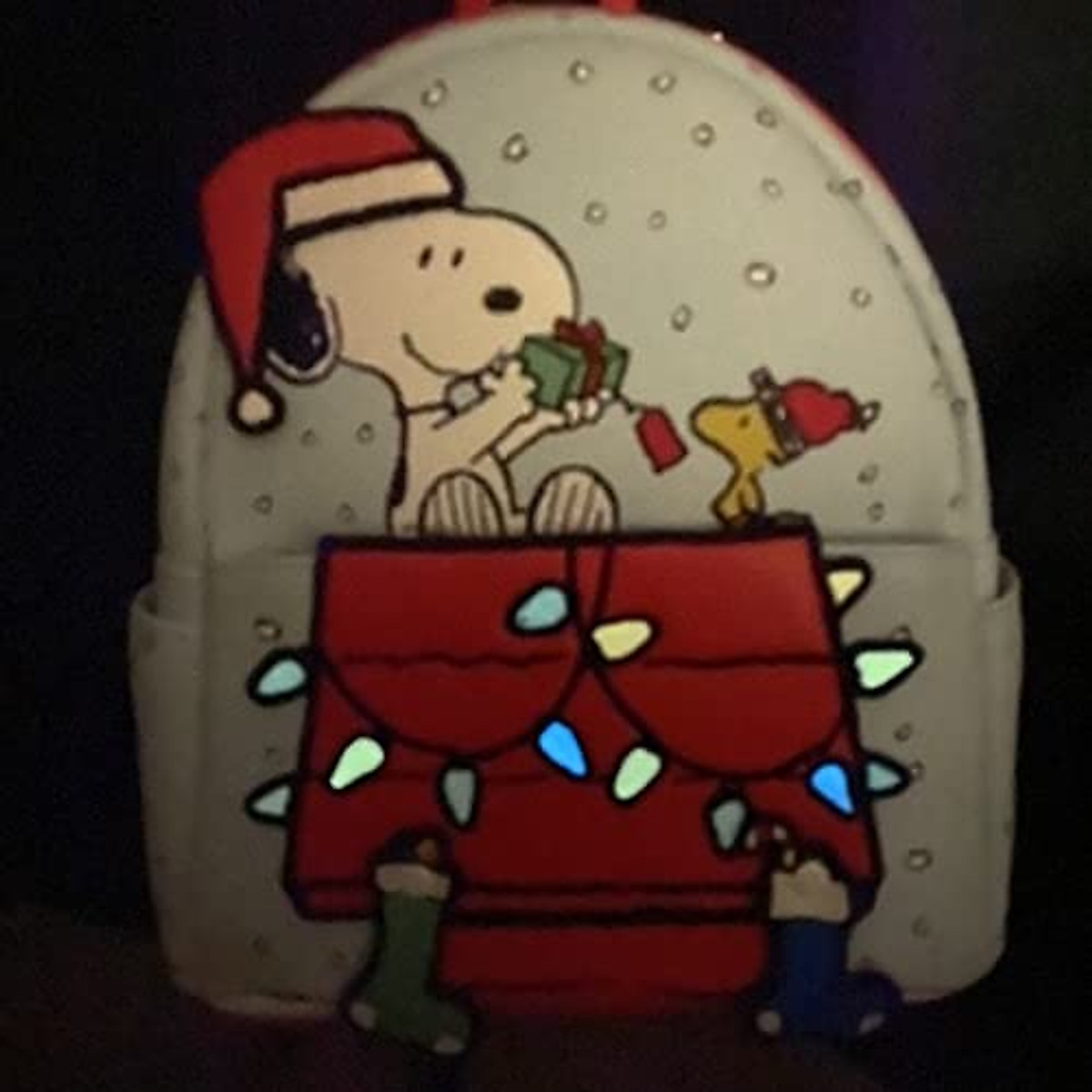 Loungefly Peanuts Gift Giving Snoopy and Woodstock Womens Double Strap Shoulder Bag Purse