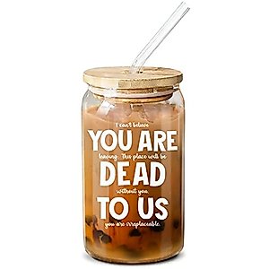 NewEleven Coworker Leaving Gifts - Farewell Gifts, Going Away Gift For Coworker - New Job Gifts, Goodbye Gifts, Good Luck Gifts For Coworkers, Friends, Boss, Women – 16 Oz Coffee Glass