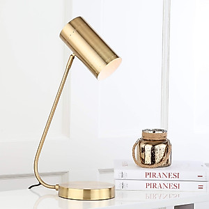 Safavieh Lighting Collection Crane Gold Task 23-inch Bedroom Living Room Home Office Desk Dorm Study Nightstand Task Table Lamp (LED Bulb Included)