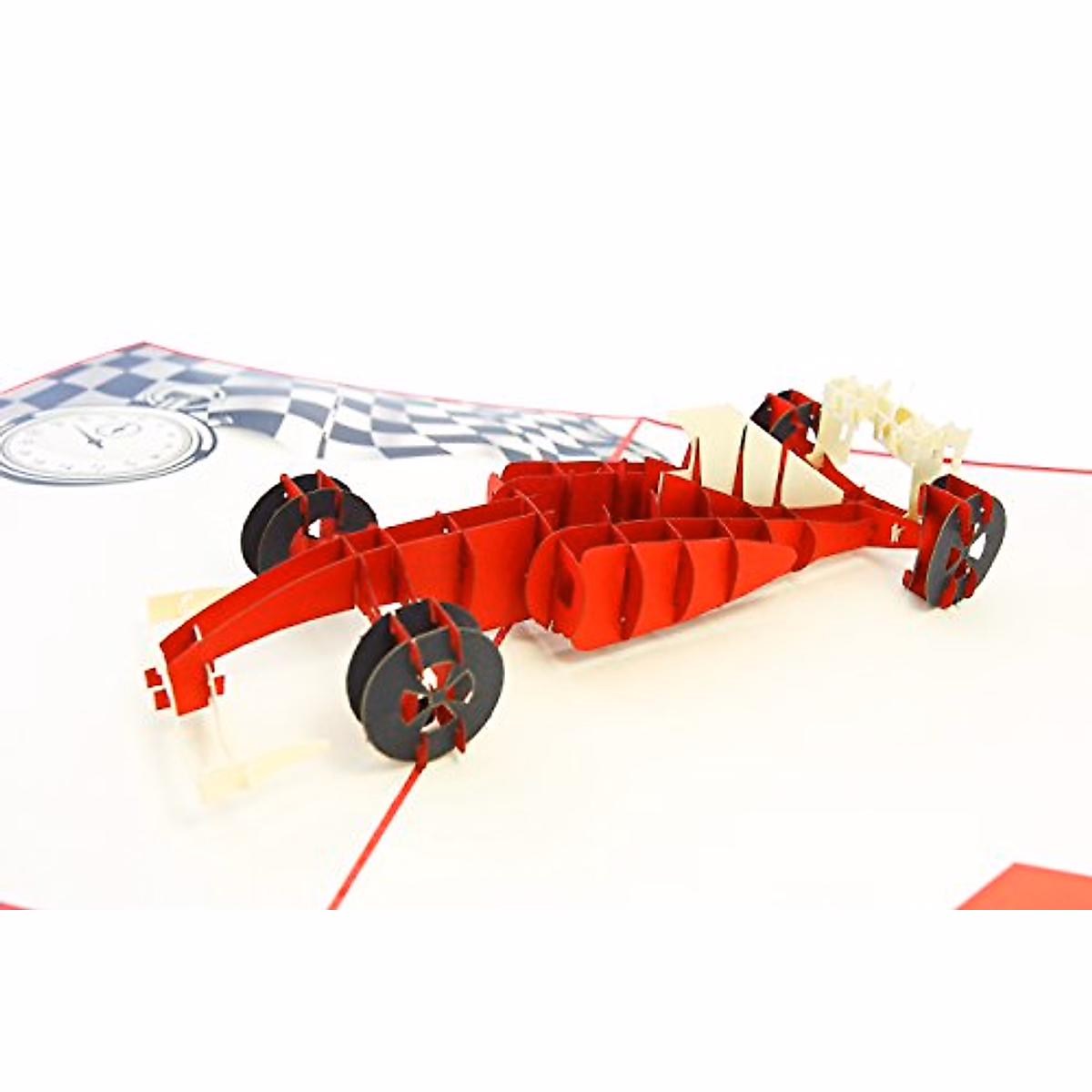 PopLife Formula One Car 3D Pop Up Card for All Occasions - Father’s Day, Happy Birthday, Congratulations, Retirement Gift, Work Anniversary - Race Car Drivers, F1 - for Husband, Son, Father, Friend