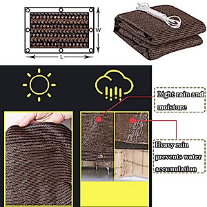 XYNH Canopy Awning Patio Garden Shade Cloth 9.8x13.1ft • 16.4x19.7ft,Patio Sun Shades Brown,Lightweight Fabric,Canopy Sail,90% Shading Rate,Awning for Outdoor,for Patio, Pergola, Backyard Outdoor