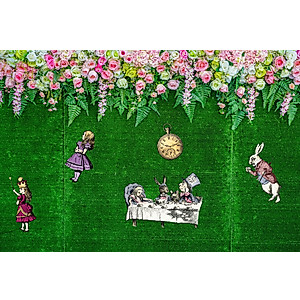 Alice in Wonderland Decor Tea Party Decorations Cardboard Cutouts 5PCS Double Sided Laminated (FivewithClock)