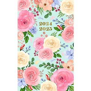 2024-2025: 24 Months Monthly Planner Pocket Size for 2 Years from JANUARY to DECEMBER Includes Federal Holidays | Small Appointment Notebook for Easy Scheduling On-The-Go with Rose Flowers