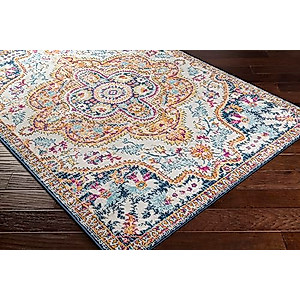 Livabliss Nyburg Vintage Medallion Area Rug,6'7" x 9',Burnt Orange/Medium Gray