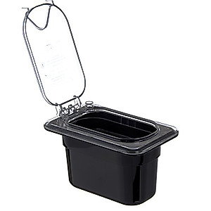 Carlisle FoodService Products 3068703 Plastic Food Pan, 1/9 Size, 4 Inches Deep, Black (Pack of 6)