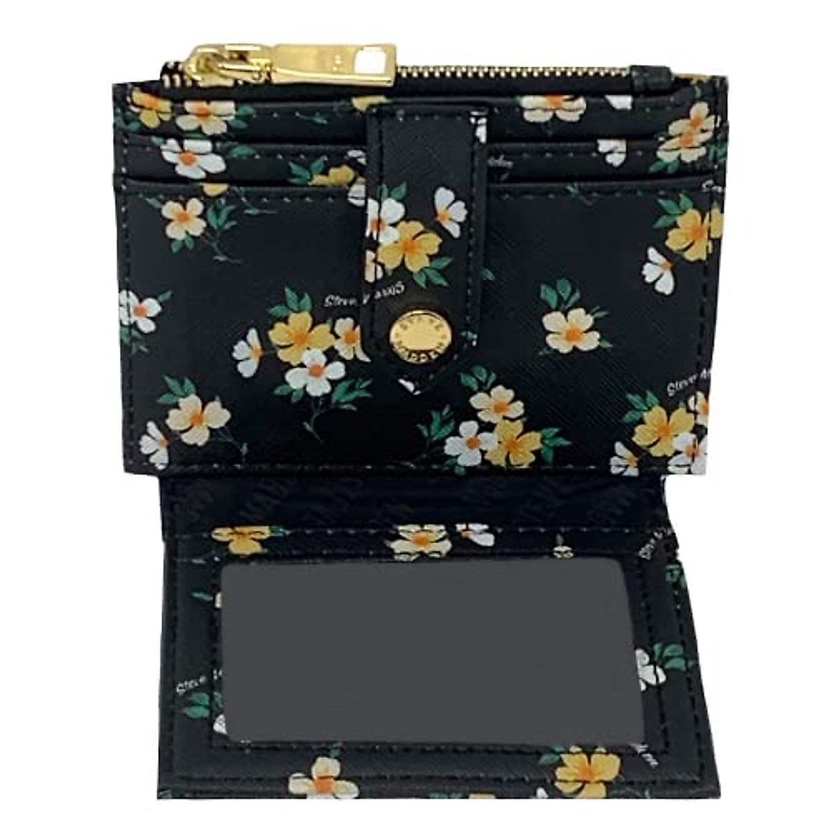 Steve Madden Hayden Wallet Black Yellow Floral One Size